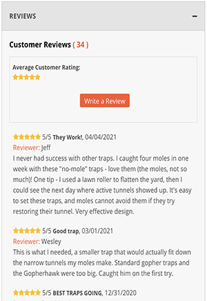 Reviews - NoMol.com - No Mol Mole Traps